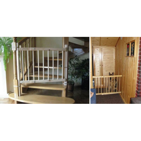 Trappskydd / Säkerhetsgrind i Trä 72 - 122 cm