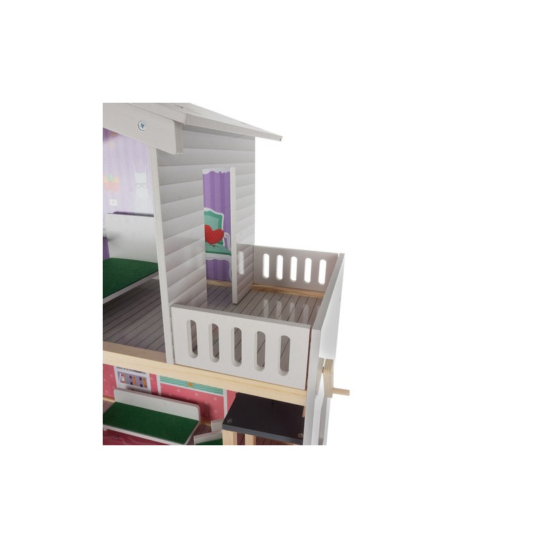 XXL Lekhus - Dockhus i Trä med Möbeltillbehör för barn 114 cm