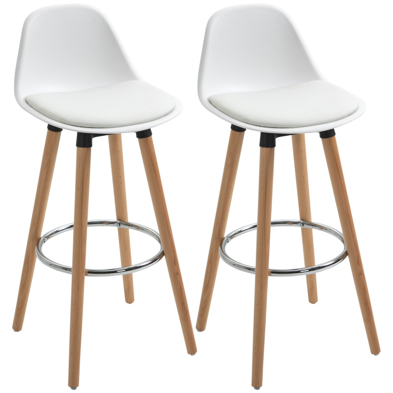 Barstolar 2 pack Scandi Design natur - vit