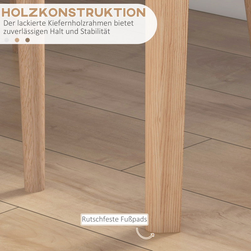 Rund Matbord Scandi Stil 75 x 75 x 76 cm Vit / Ek