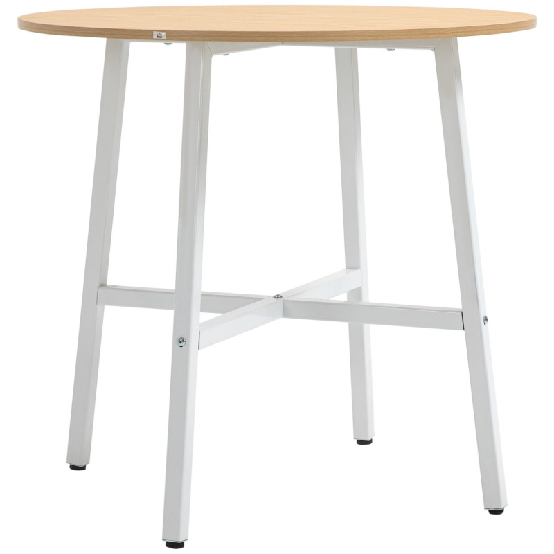 Matbord Rund Industriell-design Ek/Vit Ø80 x 76H cm