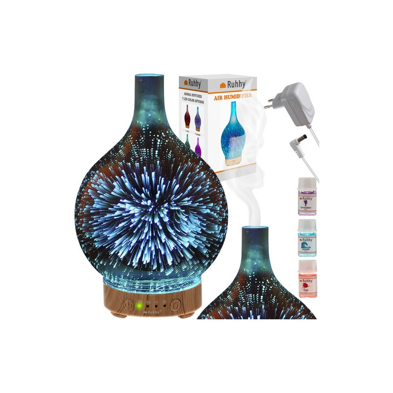 Aroma diffuser - Luftfuktare med 3D LED Belysning 100 ml