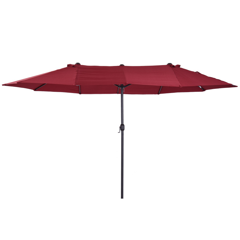 Double Parasol med Handvev Röd Oval 460 x 270 x 240 cm