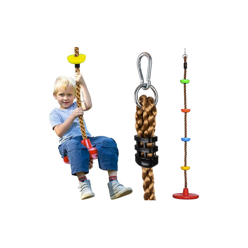 Klätterrep med rund sits – 2-i-1 gunga & klätterlek för barn upp ti...
